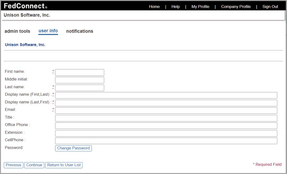 Managing Your User Profile