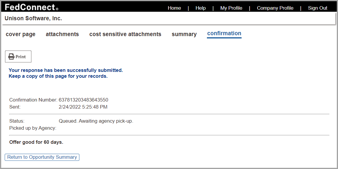 Responding to an Opportunity